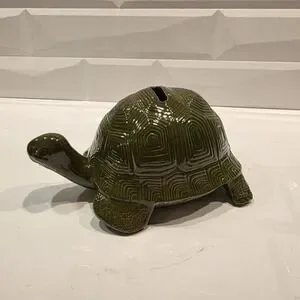 Art | Vintage Turtle Ceramic Bank Green Tortoise Sea Ceramic Has ...